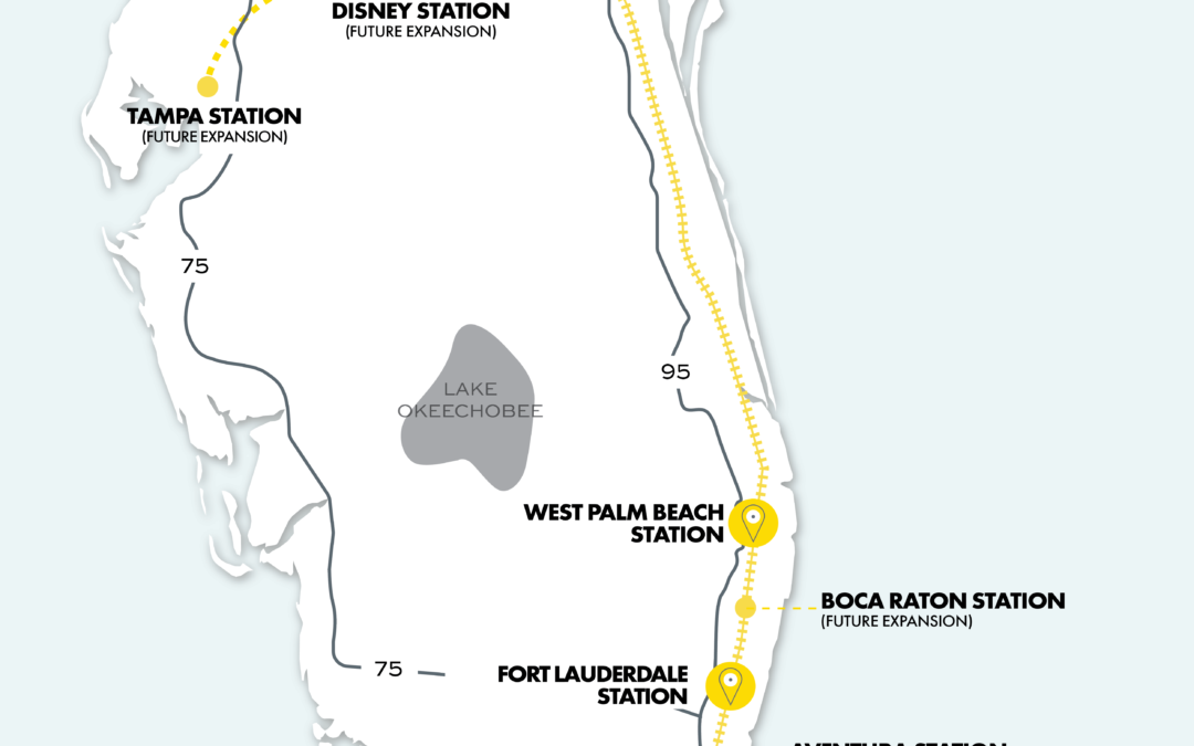 Brightline - 2021 Complete Florida Service Map - Pride One